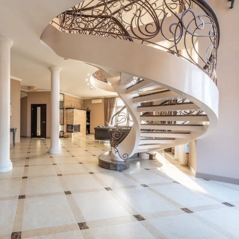 Traditional Curved Staircase Designs American Standard Metal Curved